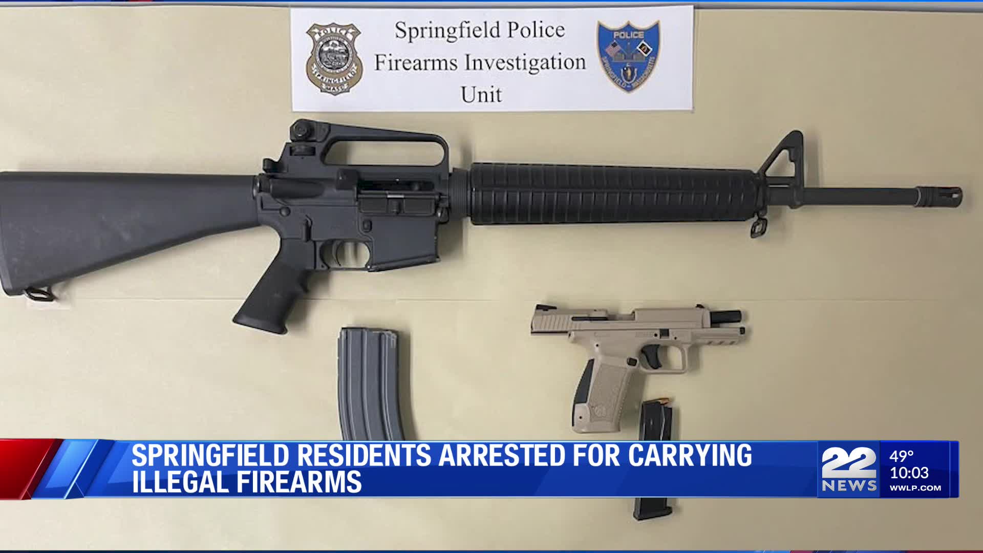 Two Springfield residents arrested after firearms seized, including AR ...