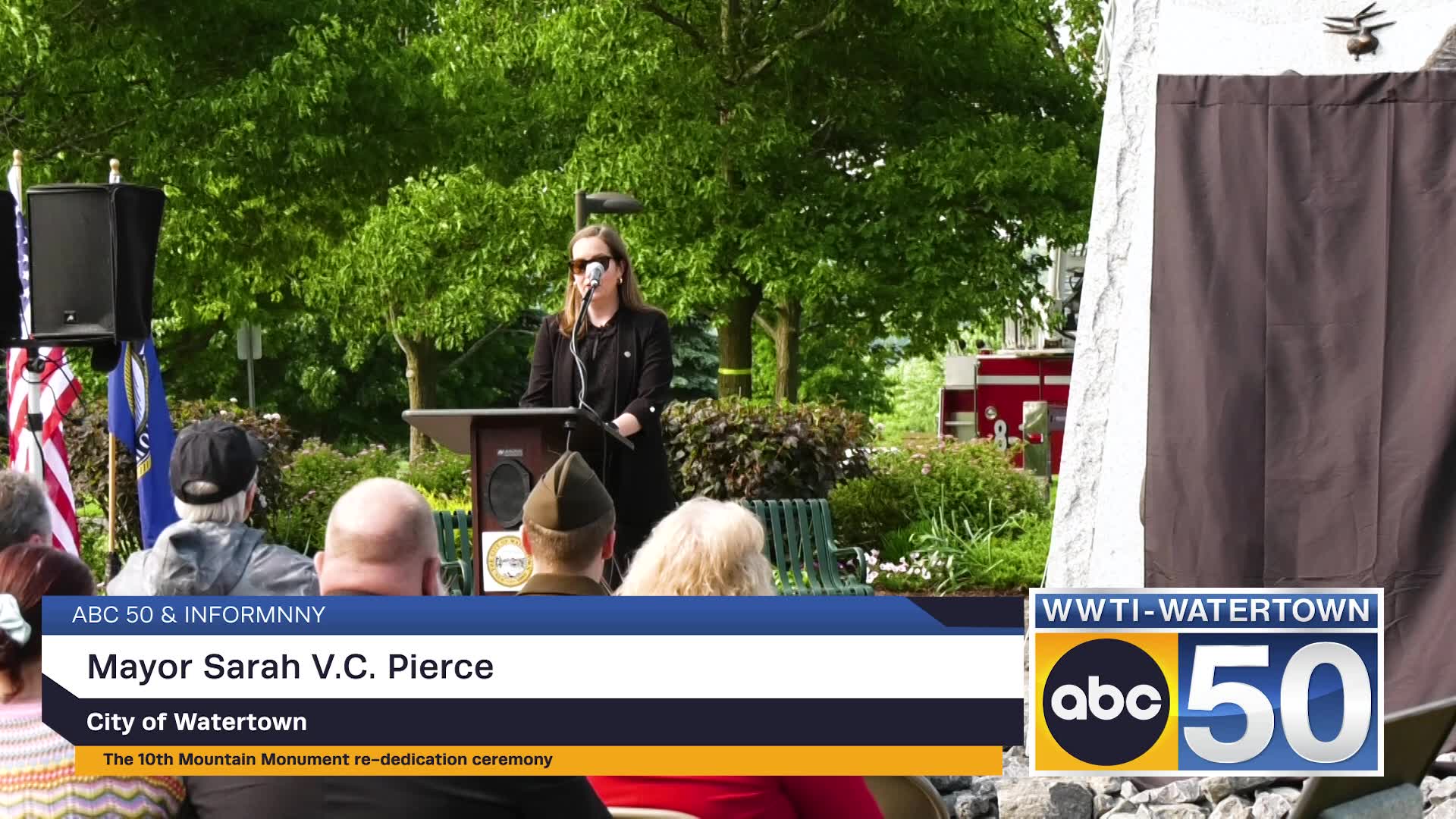 Watertown Mayor Sarah V.C. Pierce at The 10th Mountain Monument re ...