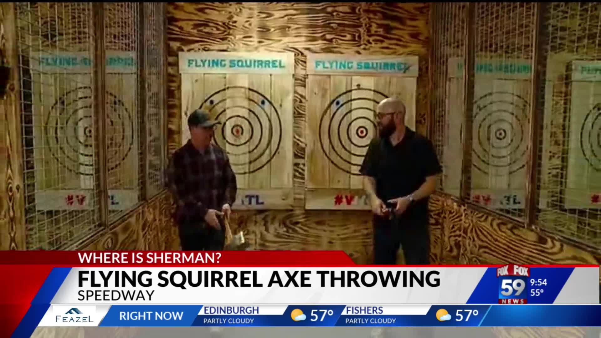 Where’s Sherman? Flying Squirrel Axe Throwing – Fox 59