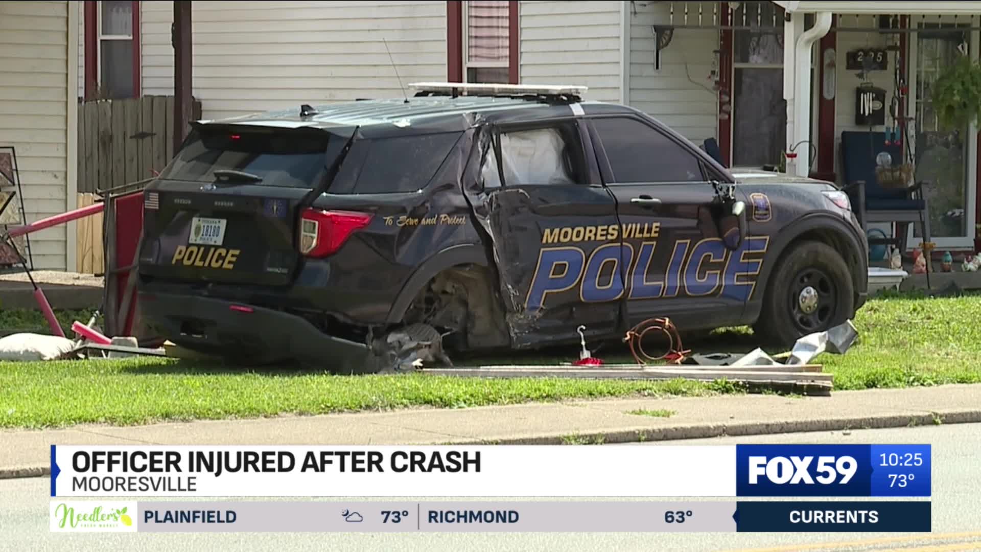 Police officer hospitalized after crash in Mooresville – Fox 59